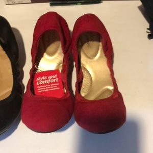 dexflex comfort | Shoes | 2 Pairs Flats Size 3 Red And Black | Poshmark